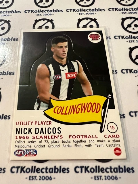 2024 AFL TEAMCOACH Scanlens Die-Cut Nick Daicos #15 Magpies EUR 11,19 ...