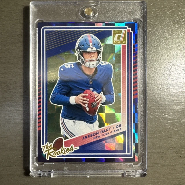 2025 PANINI DONRUSS - Jaxson Dart The Rookies #2 (RC) Holo Blue Checker ...