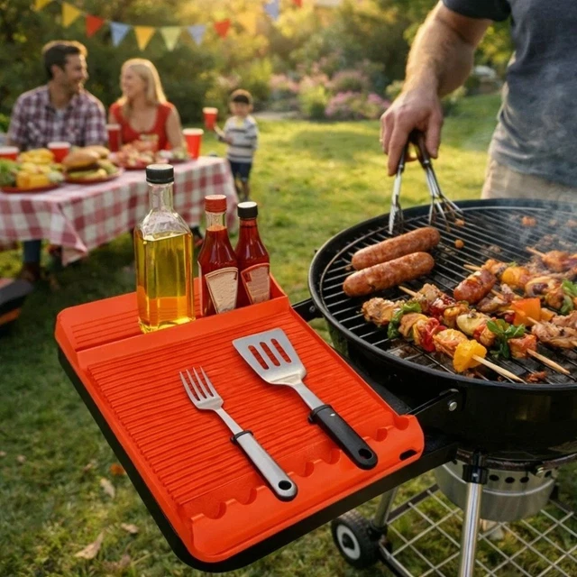 MULTI-FUNCTIONAL BBQ TOOL Mat Non-Stick BBQ Grill Mats Camping Barbecue ...
