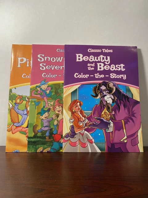 LIVRE DE COLORIAGE classique Color the Story Pinocchio Beauty & Bête ...