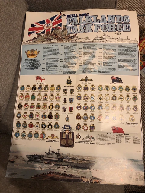 ROYAL NAVY FALKLAND Task Force Poster Falklands War History £3.00 ...