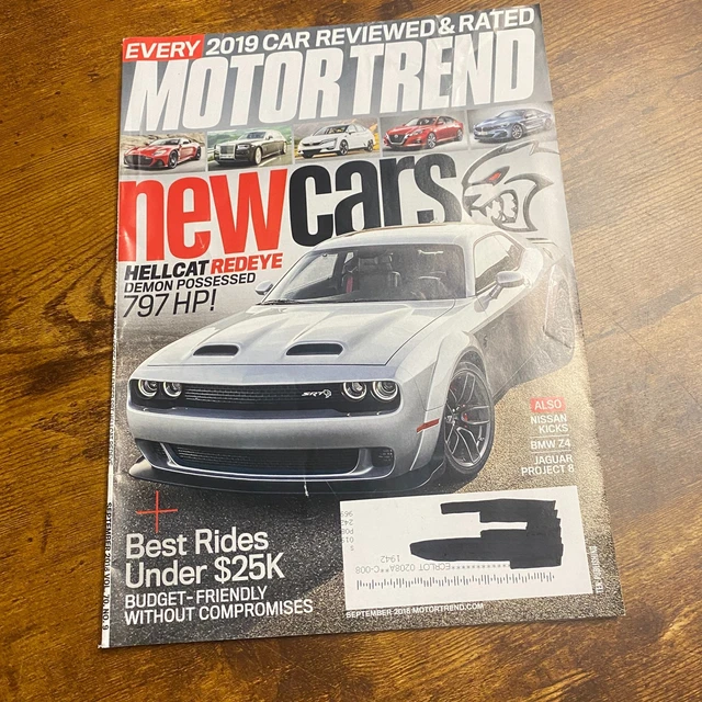 MOTOR TREND MAGAZINE September 2018 $4.80 - PicClick