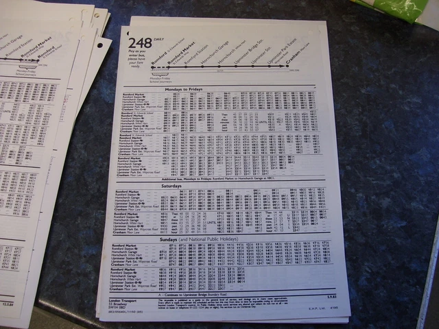 LONDON TRANSPORT BUS Stop Panel Timetable-Route 432-July 1967-Used Con ...