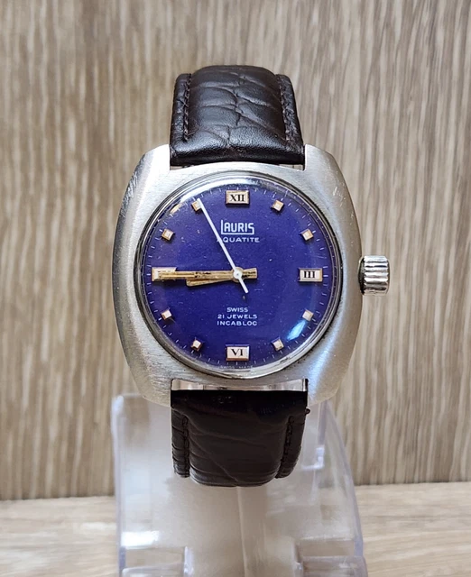 VINTAGE MENS SWISS Lauris Aquatite Watch Manual Wind Mechanical ...