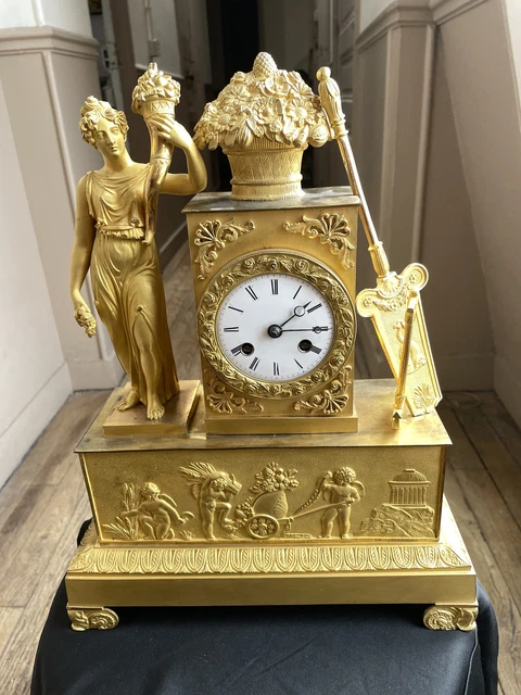 HORLOGE / PENDULE en bronze doré et ciselé XIXe EUR 1.200,00 - PicClick FR