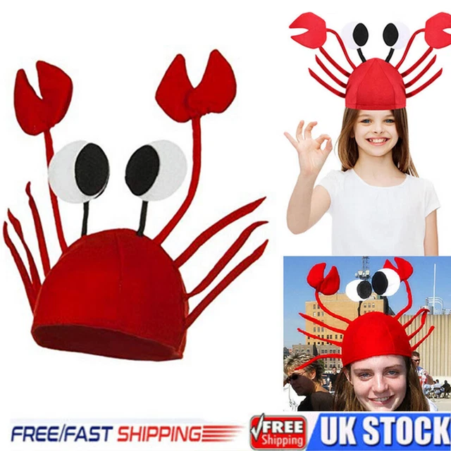 PERFORMANCE PROPS COSPLAY Cartoon Party Accessory Crab Hat Sea Animal ...