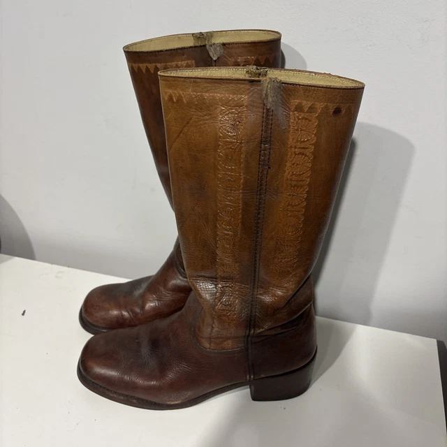 MEN’S COWBOY BOOTS Bart 9 - 10 uk Tan Leather - read description £47.49 ...