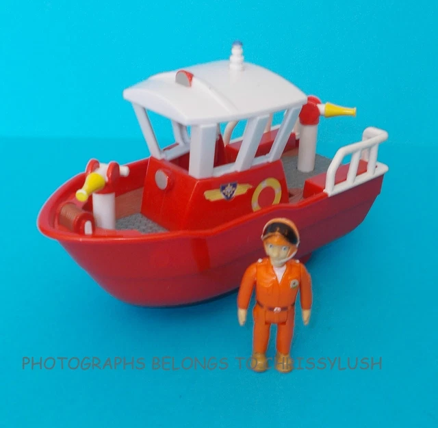 FIREMAN SAM PUSH Along 18Cm Long Ocean Rescue Red Boat Titan & Figure 2 ...