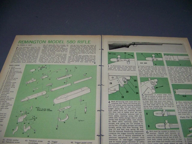 HISTORY - REMINGTON Model 580 Rifle..history/Exploded View..rare! (587W ...