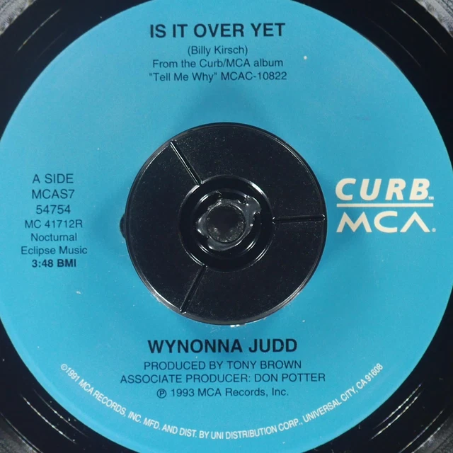 WYNONNA JUDD* IS It Over Yet CURB RECORDS MCAS7 54754 COMME NEUF 45 tr ...
