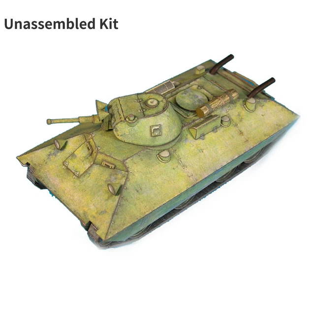 1/50 SOVIET BT-SV Light Tank Paper Model Vehicle Unassembled Military ...