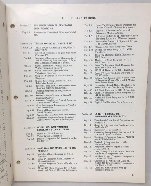 B&K SWEEP MARKER Generator Model 415 Instruction Manual Dynascan Corp £ ...