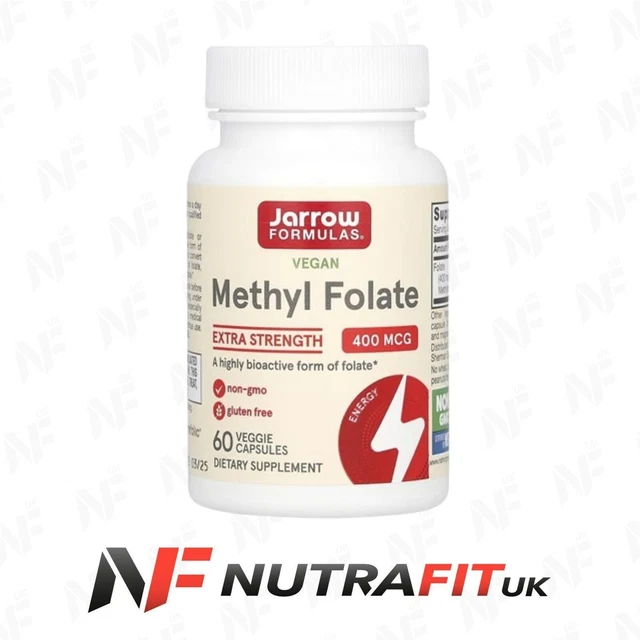 JARROW FORMULAS METHYL FOLATE 400 mcg extra strength non-GMO vegan caps ...