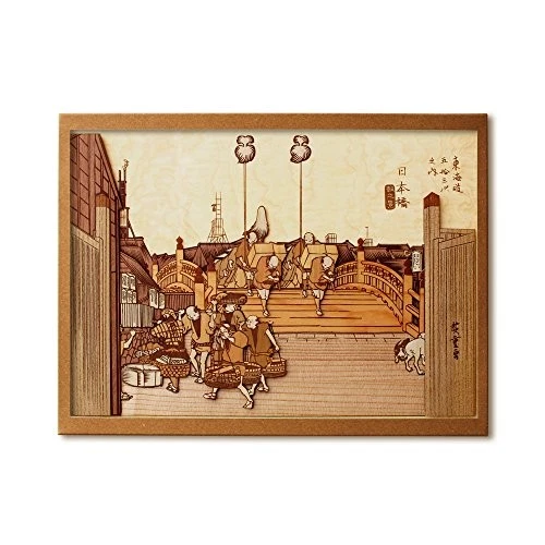 KINOWA WOOD INLAY Collage Kit Nihonbashi Morning Ukiyo-e Hiroshige ...