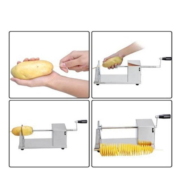 SPIRAL POTATO SLICER Chipper Potatoes Chips Cutter Machine Kitchen Tool ...