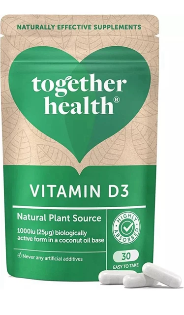 TOGETHER HEALTH VEGAN Vitamin D3 30 Capsules - New in sealed packet £7. ...