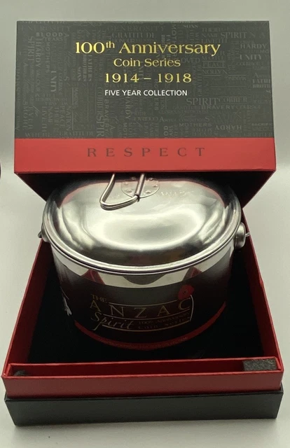 1914-1918 ANZAC SPIRIT 100th Anniversary Silver Coin Collection Box (NO ...