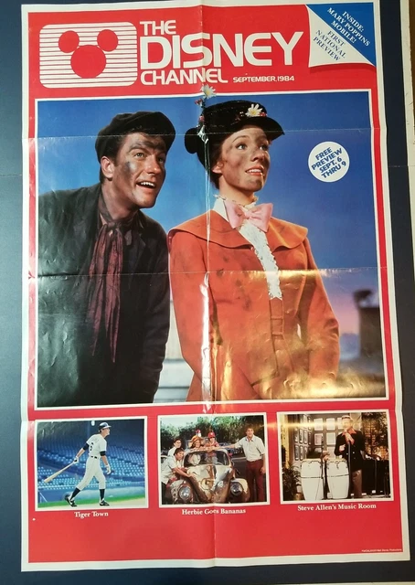VINTAGE 1984 THE DISNEY CHANNEL MARY POPPINS Poster 27x41 First ...