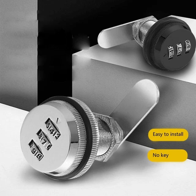 CABINET FOR MAILBOX 3 Digit Combination Rotary Tongue Password Box Lock ...