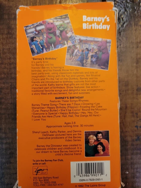 BARNEY - BARNEYS Birthday (VHS, 1992) £4.17 - PicClick UK