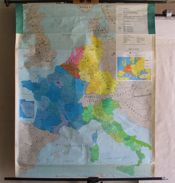 SCHOOL WALL MAP The European Community 98x122~1960 Vintage Wall Map EU ...