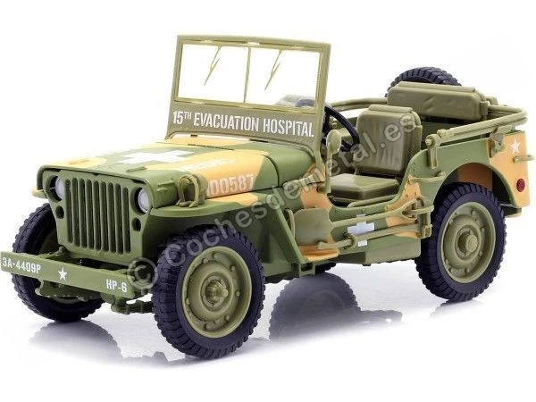 1941 JEEP WILLYS 4x4 MB Medical US Army Verde Camuflaje 1:18 Auto World ...