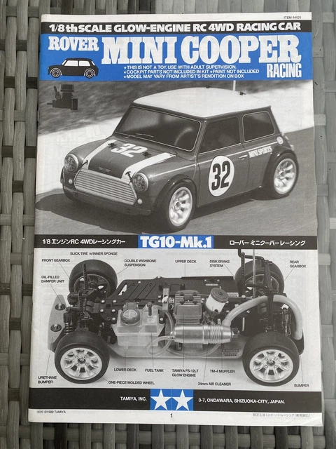 TAMIYA ORIGINAL 1/8 Mini Cooper Racing Glow Engine Tg10 Rc Manual ...