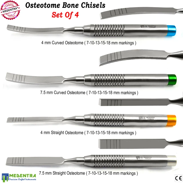 MEDENTRA® IMPLANT CHISELS Osteotome Bone Expansion Ridge Splitting ...