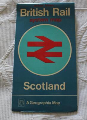 BRITISH RAIL SYSTEM MAP - SCOTLAND - A GEOGRAPHIA MAP - Great Condition ...