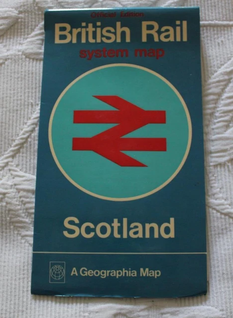 BRITISH RAIL SYSTEM MAP - SCOTLAND - A GEOGRAPHIA MAP - Great Condition ...