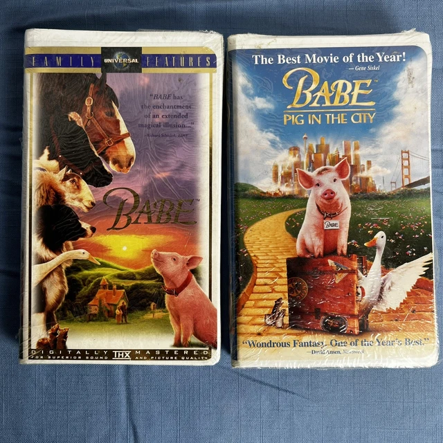 2 BABE VHS Movies- Babe and Babe Pig in the City New Sealed Clamshell ...