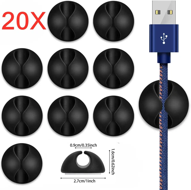 5/10/20PCS CABLE ORGANIZER Silicone USB Cable Winder Flexible Cable ...