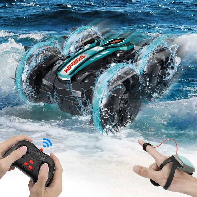 2 IN 1 RC Water Stunt Car 4WD Amphibious Remote Control Car Toy Gift ...