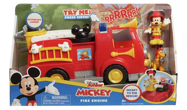 DISNEY’S MICKEY MOUSE Mickey’s Fire Engine Fire Truck Toy with Lights ...