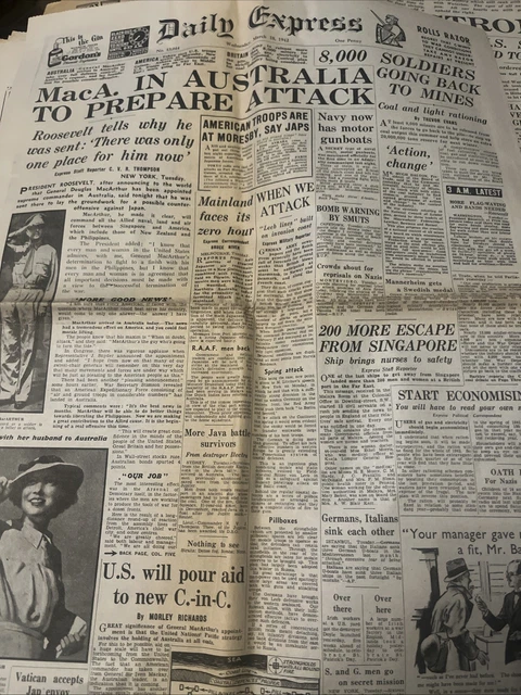 WW 2 DAILY Express 18/03/1942 Newspaper £5.55 - PicClick UK