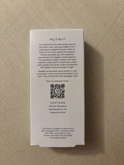 MEDIK8 MUTINY SQUALANE Based Alternative Lip Balm, 15ml £20.42 ...