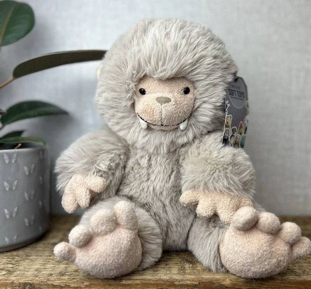 JELLYCAT BO BIGFOOT - Large Fluffy Big Foot Soft Toy Grey - Retired ...