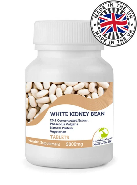 WHITE KIDNEY BEAN 5000mg Tablets Natural Protein Bottle x 180 £12.32 ...