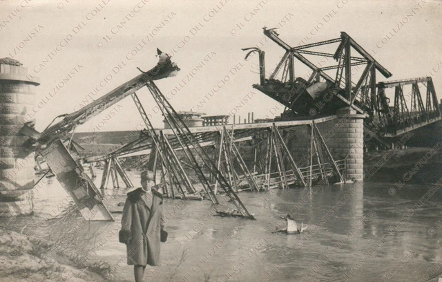 WAR FRONT DESTROYED Iron Bridge Railway Bombing WW1 Military Photo £31. ...