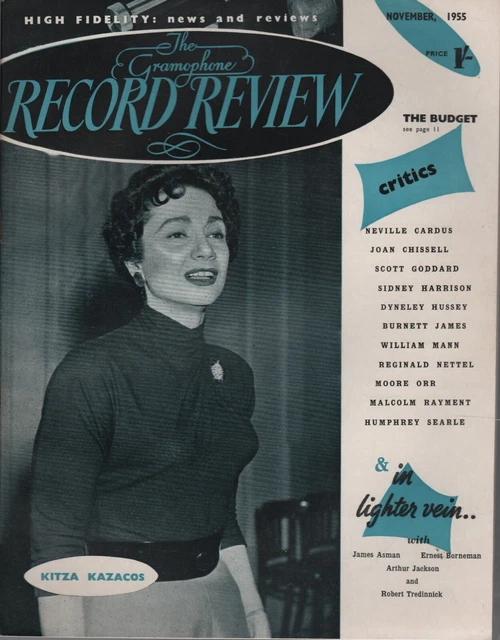 THE GRAMOPHONE RECORD Review Magazine Kitza Kazacos Cover November 1955 ...