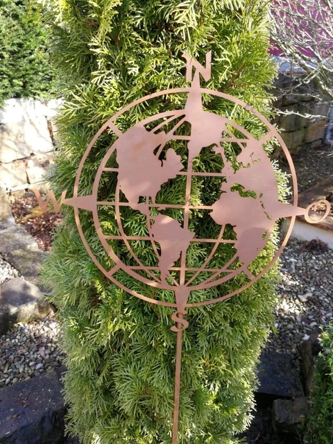 EDELROST GARTENSTECKER WELTKUGEL Rankstab Gartenstab Metall Rost ...
