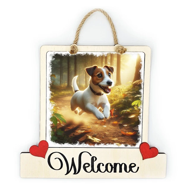 JACK RUSSELL WELCOME Sign for Porch Indoor Entrance Plaque Home Decor ...