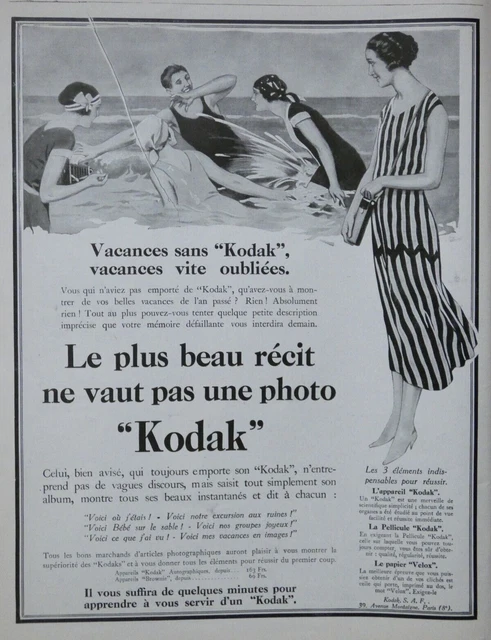 PUBLICITÉ DE PRESSE 1926 Kodak Le Plus Beau Recit Ne Vaut Pas Une Photo ...