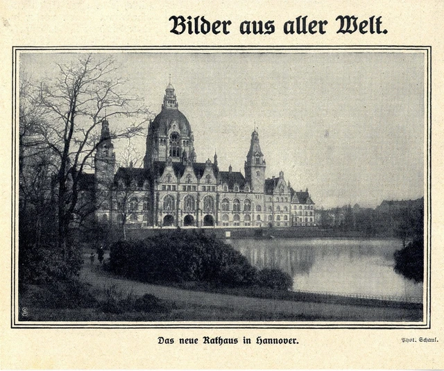 DAS NEUE RATHAUS in Hannover Phot. Schaul Historische Memorabile von ...