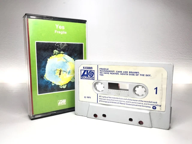YES FRAGILE VINTAGE Cassette K450009 **EARLY ISSUE 1970s** WHITE PAPER ...