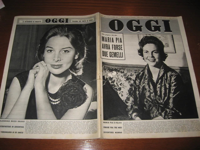 RIVISTA OGGI 1958/10=MARIA Pia Di Savoia=Eleonora Rossi Drago=Sofia ...