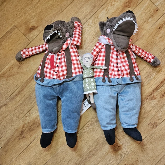IKEA LUFSIG BIG Bad Wolf X 2 & Grandma Plush Soft Toys Set Bundle £14. ...