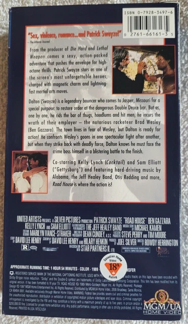 ROAD HOUSE VHS - Patrick Swayze Sam Elliott Kelly Lynch Ben Gazzara $13 ...