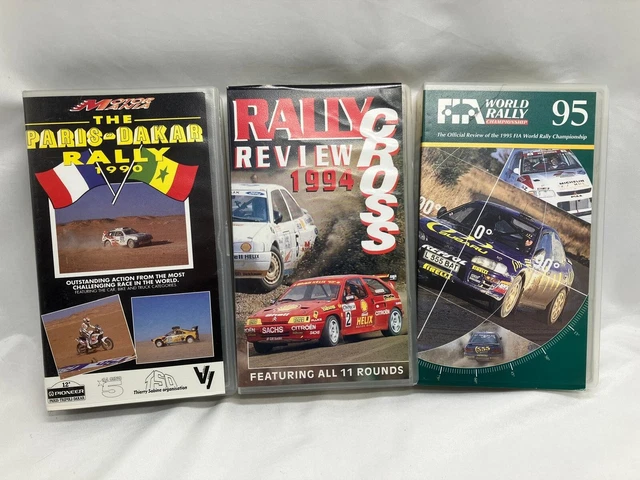 THREE VHS VIDEOS: Motor Rally Review 1994; World Rally 1995; Paris ...