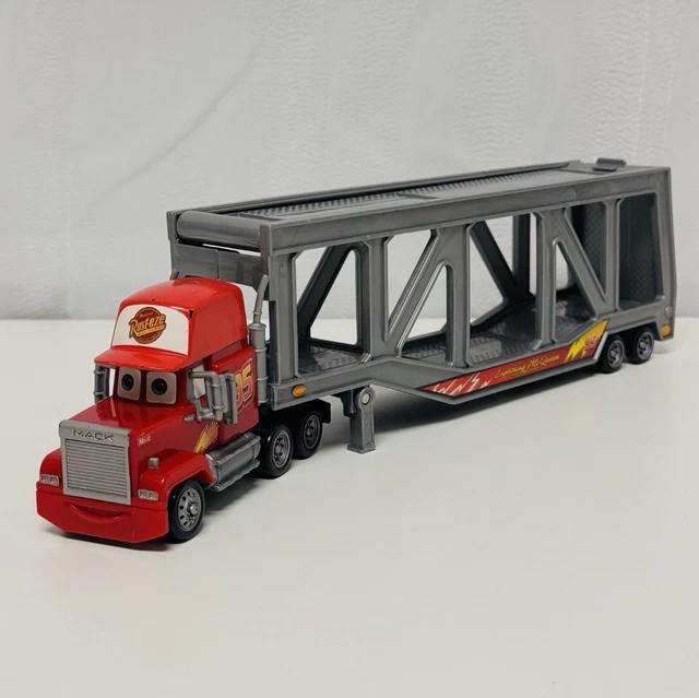 DISNEY PIXAR CARS - MACK TRANSPORTER HAULER TRAILER PLAYSET 2007 - 1:55 ...